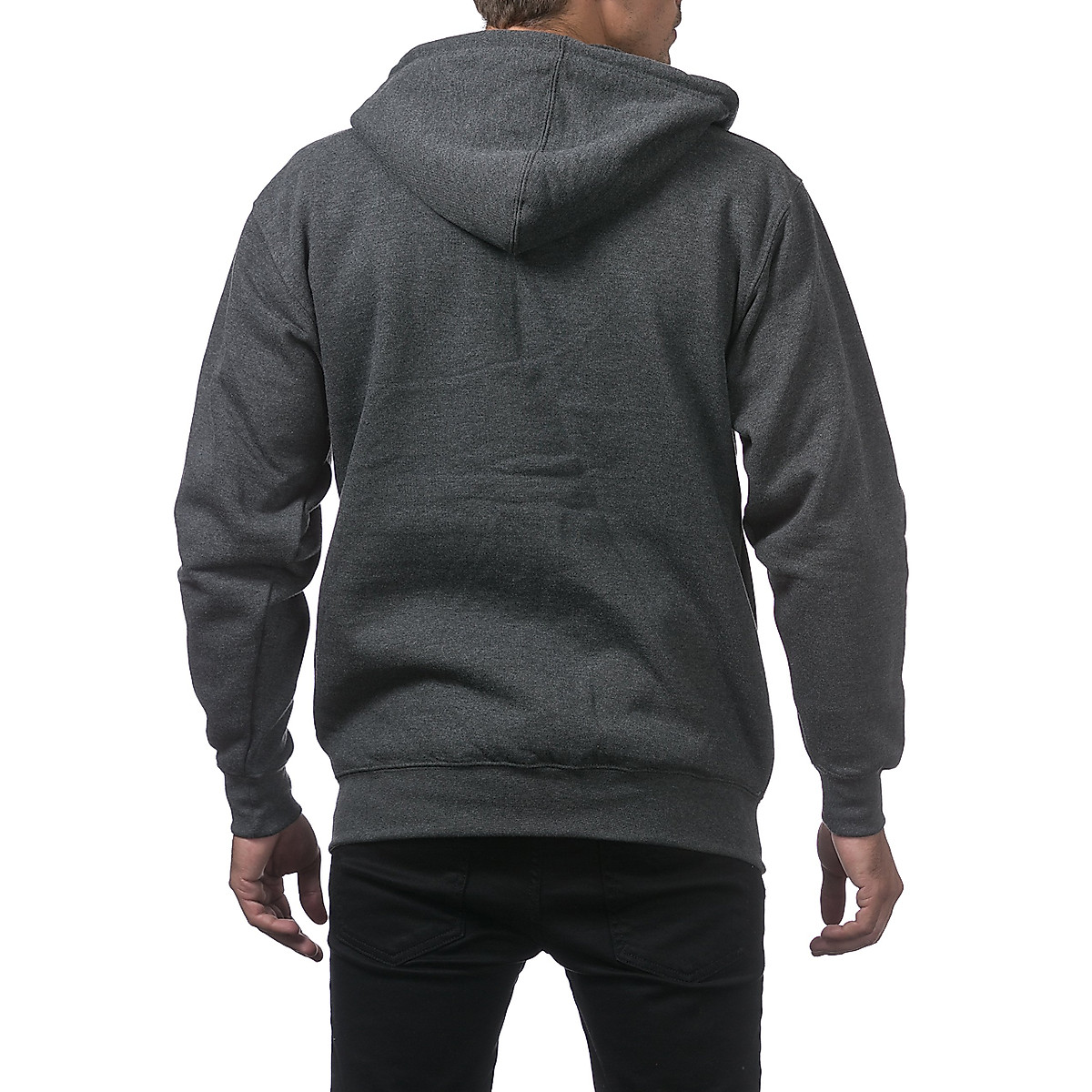 Pro Club Men's Heavyweight Full Zip Fleece Hoodie, Charcoal, Small