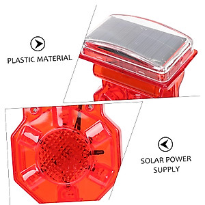 2pcs Signal Light Emergency Beacon Light Solar Strobe Light Emergency Strobe Light Solar Warning Strobe Traffic Flashing Light Warning Light Solar Beacon Solar Flashing Light