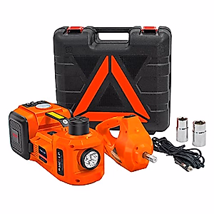 E-HEELP Electric Car Jack Kit 5Ton 12V Hydraulic Car Jack Kit with Electric Impact Wrench for SUV MPV Sedan Truck Change Tires Garage Repair