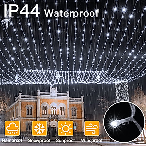 Ollny Outdoor String Lights 800LED 262FT, Waterproof Led Fairy Light with Remote Plug in 8 Modes, Cool White Christmas Lights for Outside Indoor Bedroom Patio Camping Garden