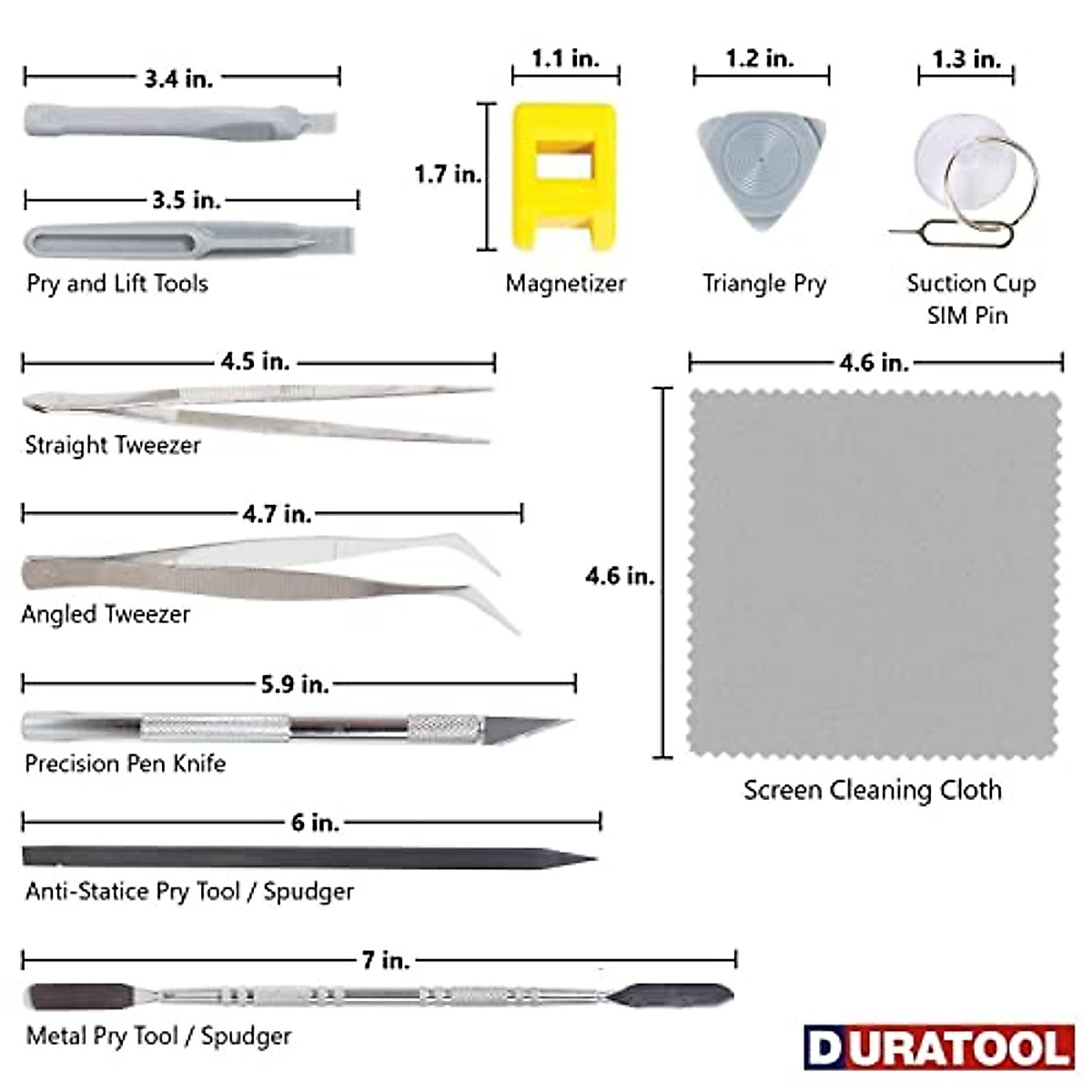 DURATOOL 24-Piece Electronics Computer Tool Kit, Magnetic Precision Screwdriver Set for Screen Repair and Cleaning Cell Phone iPhone Tablets PC Laptop