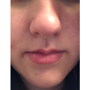 Ocptiy 16G G23 Titanium Septum Rings Piercing Jewelry for Women 16 Gauge Implant Grade Septum Ring U Shaped Hypoallergenic Medical Steel Metal Septum Nose Rings Hoop Piercing Jewelry Retainer Men 8mm