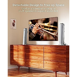 ULTIMEA 2.2ch Sound Bars for TV, 2 in 1 Separable Speakers Design Soundbar for TV, Built-in 4 Speaker, Bluetooth 5.0 TV Sound Bar, ARC/Optical/Aux Home Theater Speakers, Wall Mount