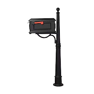 Special Lite Kingston Curbside Mailbox with Ashland Mailbox Post Unit - Black