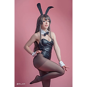 CR ROLECOS Bunny Costume Women Bunny Girl Senpai Cosplay One Piece Bodysuit Suit Sakurajima Mai Outfit Halloween M