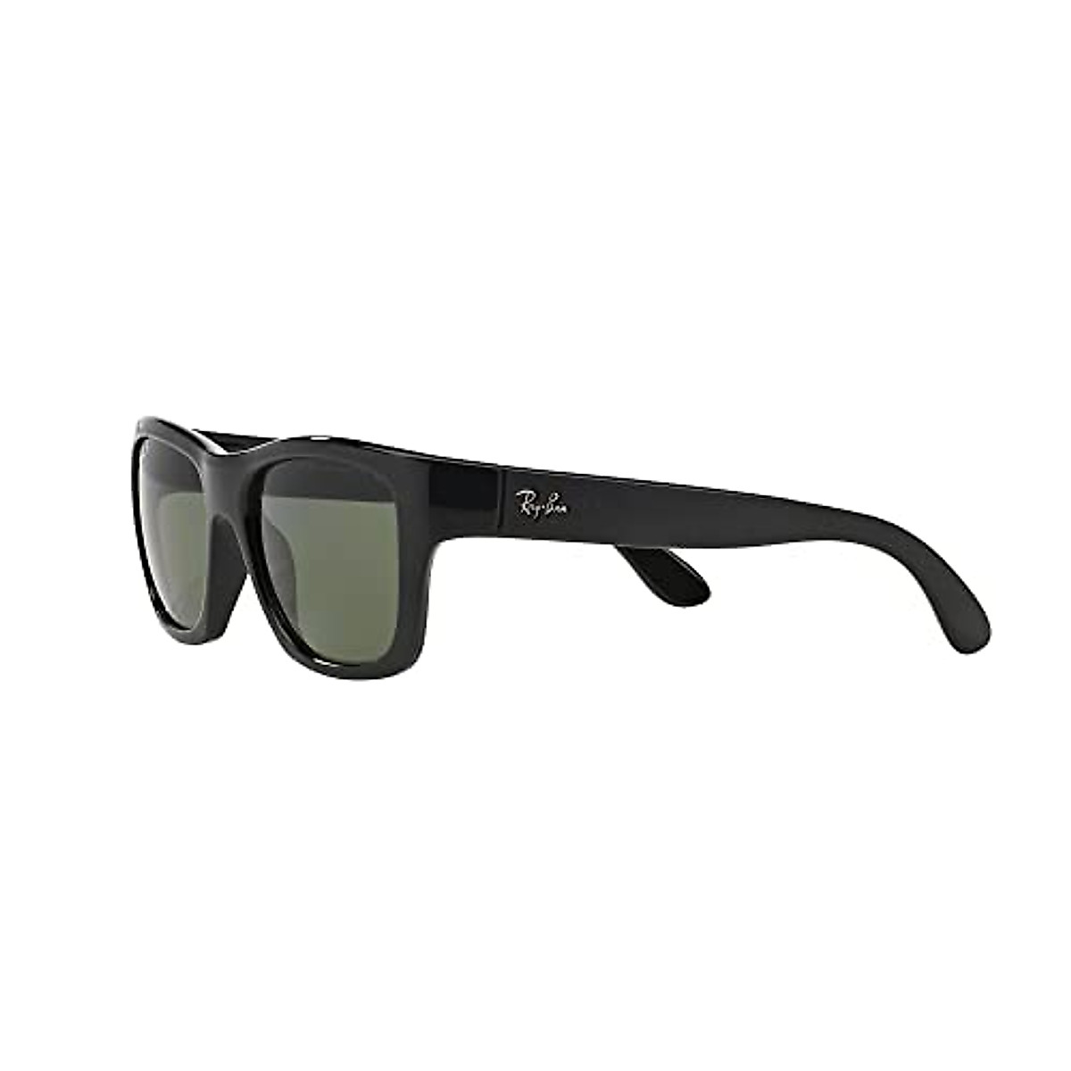 Ray-Ban RB4194 Square Sunglasses, Black/Polarized Green, 53 mm