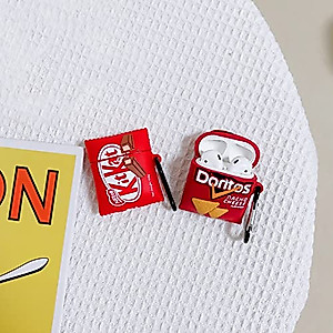 【2 Pack】 Aerymli 3D Chocolates+Tortilla Chips Case for Airpods 2nd/1st,3D Cute Kawaii Cool Unique Food Chocolates Tortilla Chips Shape Kids Girls Women Soft Case for Airpods 2nd/Airpods 1st Case