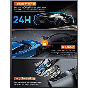 Dash Cam 4K WiFi 2160P Dash Camera for Cars, Car Camera Dash Cam Front Recorder, Dashcam for Cars with App, 24 Hours Parking Mode, G-Sensor, Night Vision, Loop Recording, Support 256GB Max