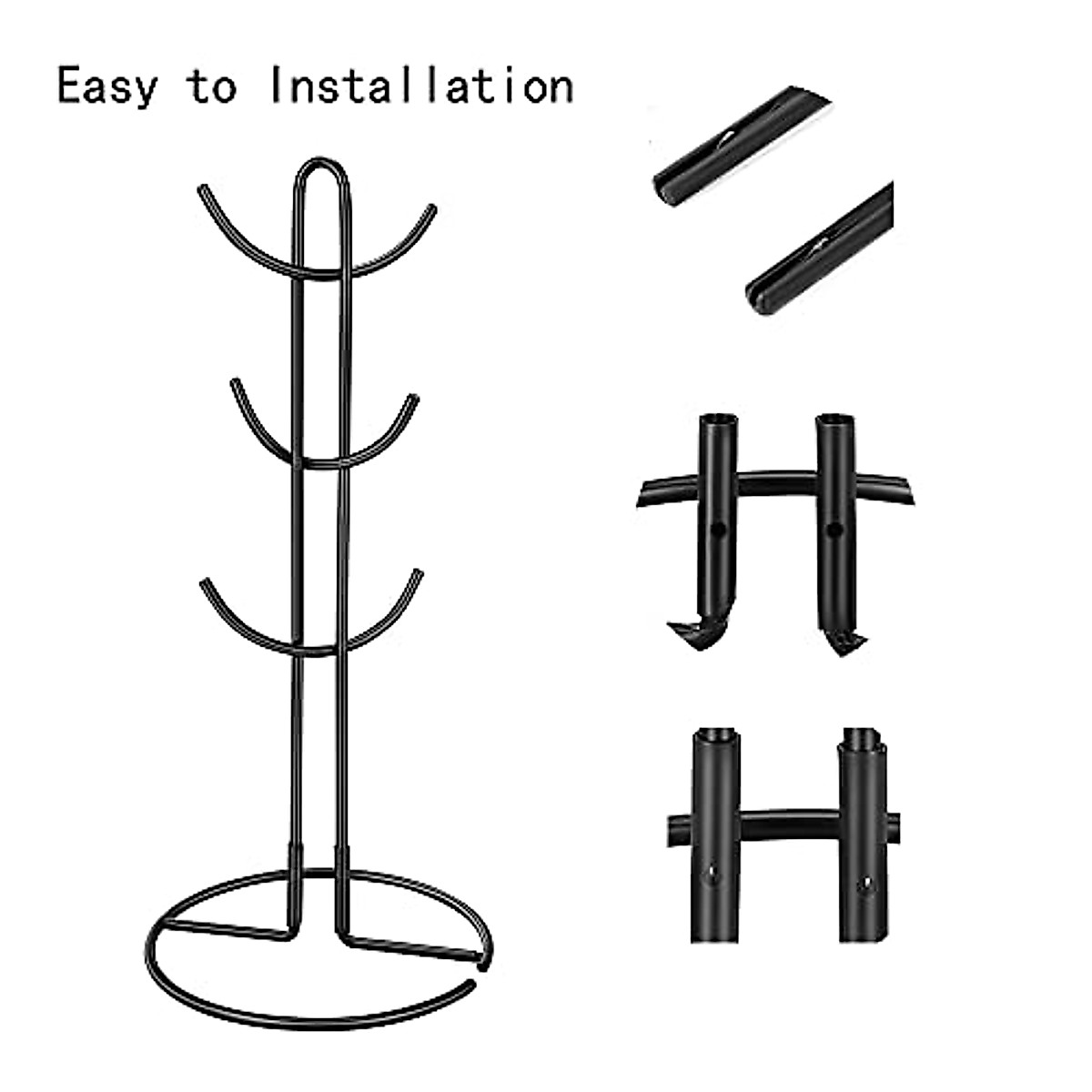 AEKAN Mug Holder,Countertop Mug Tree with Large 6-Mug Holder for Coffee Mugs & Tea Cup Storage Rack