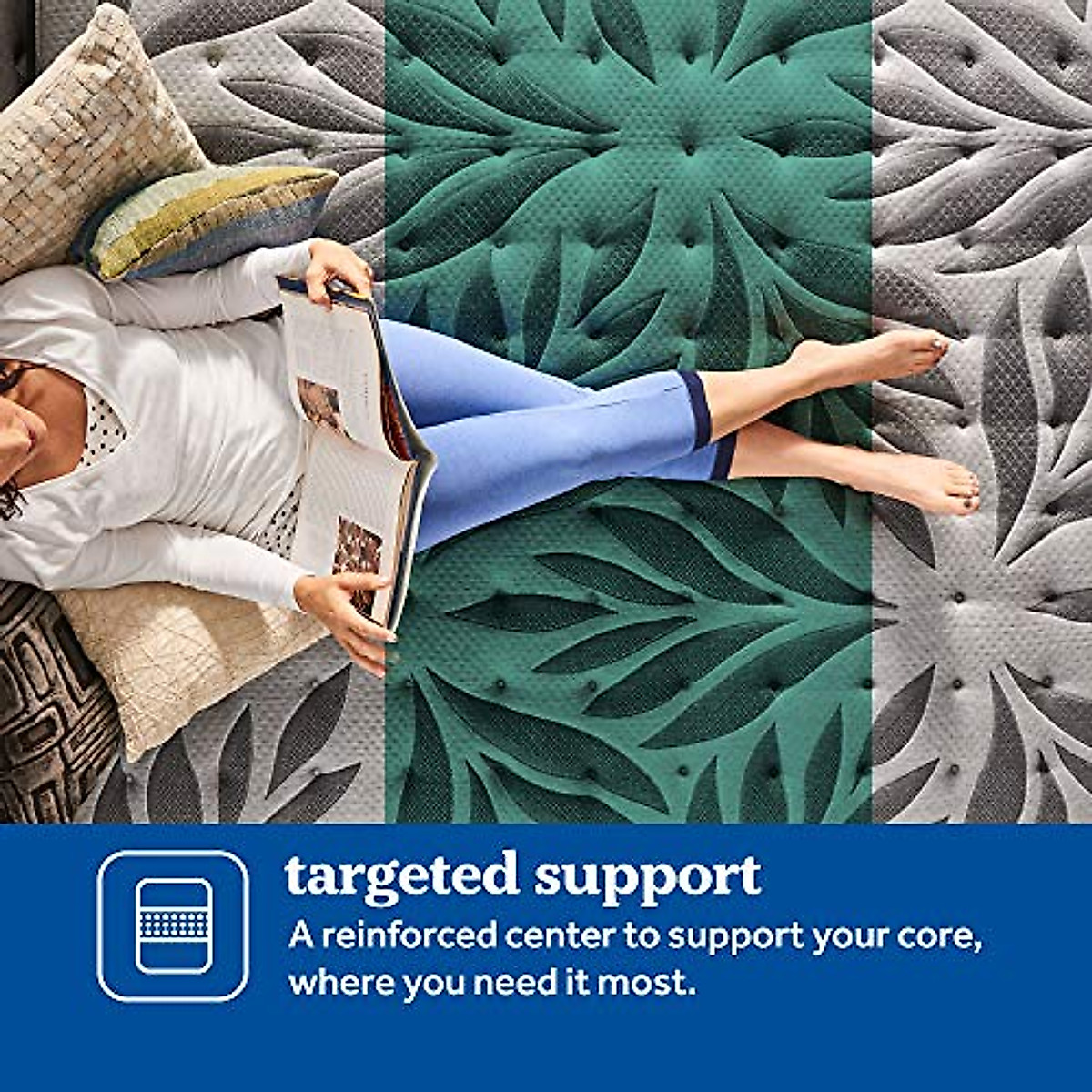 Sealy Posturepedic Plus, Tight Top 15 Plush Ultra Soft Mattress with Surface-Guard and 5-Inch Foundation, Queen, Grey