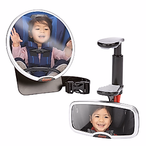 Diono Baby Car Mirror 2 Pack, Includes Safety Car Seat Mirror for Rear Facing Infant & See Me Too Rear View Baby Mirror Both Fully Adjustable with Wide Crystal Clear View, Shatterproof, Crash Tested