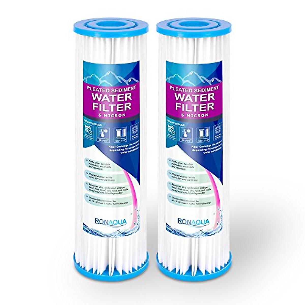 One Year Supply of Filters for System with Pleated Sediment Cartridge Amplified Surface Area, Removes Sand, Dirt, Rust, Extended Filter Life WELL-MATCHED with WHKF-WHPL, 801-50, WB-50W, SPC-25-1050