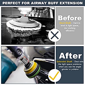 Uningmng Airway Buff Extender, Airway Buffing Wheel Extension Shaft  for Aluminum Wheel Polishing Kit, Angle Grinder Extension Connecting Rod, Rotary Polisher Accessory