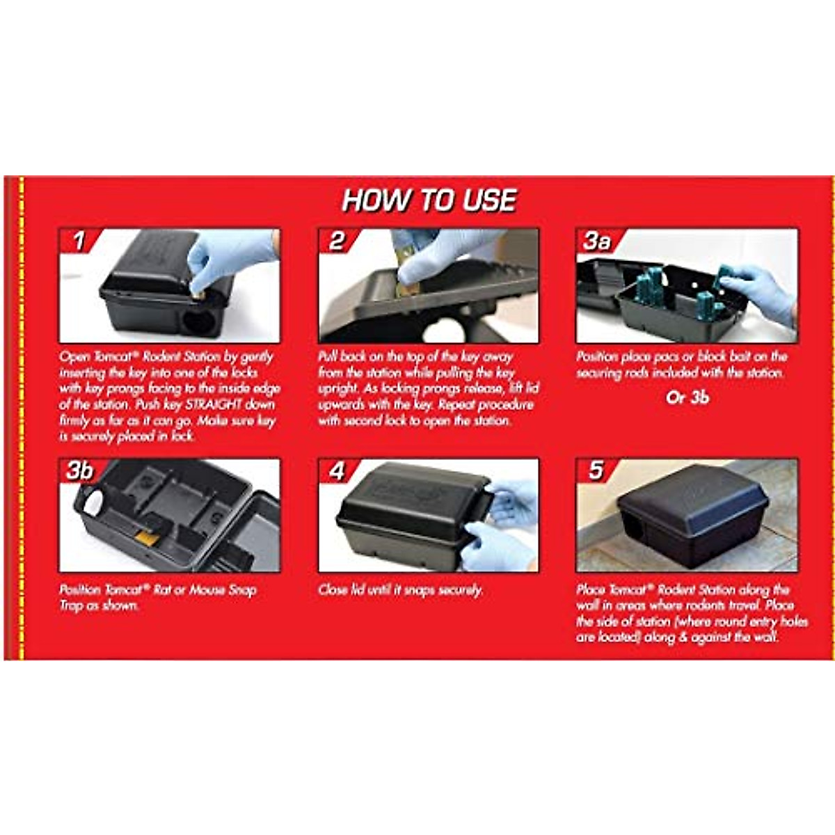 Tomcat Rodent Station, Includes 1 Rodent Station with 4 Bait Securing Rods and 1 Security Key - Fits Rat or Mouse Sized Traps (Baits & Traps Sold Separately) - Use Indoors or Outdoors