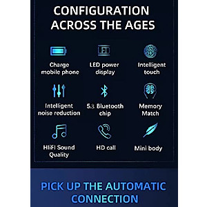 ActivePur Wireless F9 TWS Stereo Earbuds Bluetooth with 2000 mAh, Wireless Charging Case, Easy Pairing, LED Charge Display, Noise Cancelling, Phone Calls, IPX4 Waterproof.