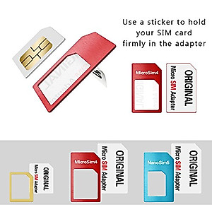 Helect SIM Card Adapter, 5-in-1 Nano & Micro SIM Card Adapter Kit Converter with Polish Chip and Eject Needle - H1050