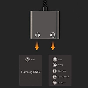 Cubilux 3.5mm to Double Audio Jack Headphone Sharing Splitter Compatible with MacBook iPad iPod, Smartphone, Computer, Laptop, Tablet, MP3, 2-Way 3.5 mm Earphone Ports Adapter, Dual Headsets Connector