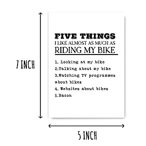 EirlysDesigns 5 Things I Like More Than My Bike Card - Love Bike Riding Card - Funny Card - Happy Birthday Card Bike Fanatic Card Motorbike Card, 5 x 7 inches