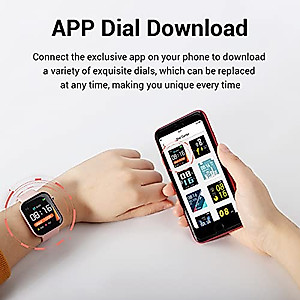 HCHLQL Smart Watch for Android iOS Compatible iPhone Samsung, 1.75'' Touchscreen Fitness Tracker Bluetooth Smartwatch with Call/SMS/Heart Rate/Pedometer for Men Women Kids (Orange)