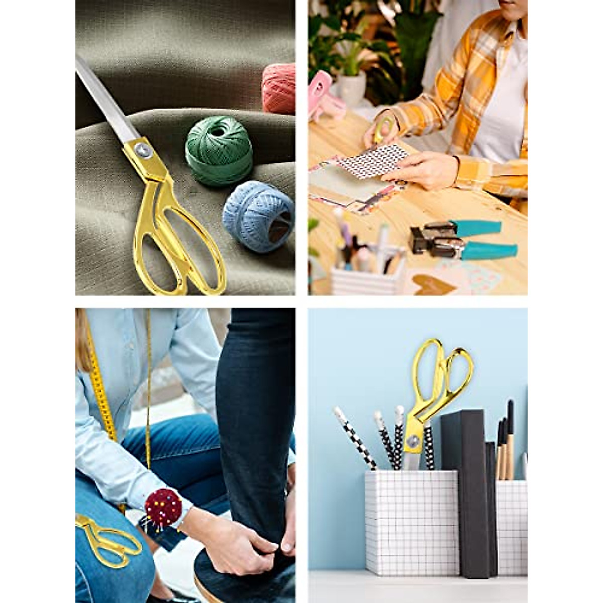 Mandala Crafts Ribbon Cutting Scissors for Ribbon Cutting Ceremony – Large Gold Scissors Set Tailor Scissors Heavy Duty Shears with Stainless steel Blade for Fabric Sewing