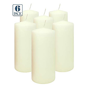 Hyoola Ivory Pillar Candles 3x7 Inch - Unscented Pillar Candles - 6-Pack - European Made