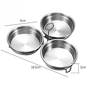 RJMPUCUT Stainless Steel Egg Poacher, Nonstick 3 Poached Egg Cups for Poached Mini Multi-function Egg Steamer with Stand, Metal Egg Cups with Oil Brush for Poached Eggs Poached Egg Tool