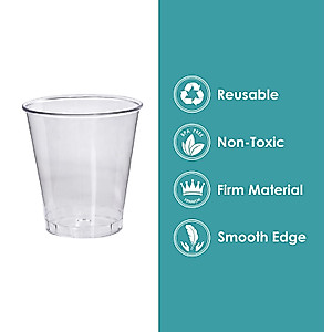 Craft And Party, 1oz 100 pcs Premium Clear Shot Glasses. Disposable Clear Cups for Wine Tasting, Vodka, Whiskey, jelly shot, sample Cups For Party and Gathering. (100, 1oz)