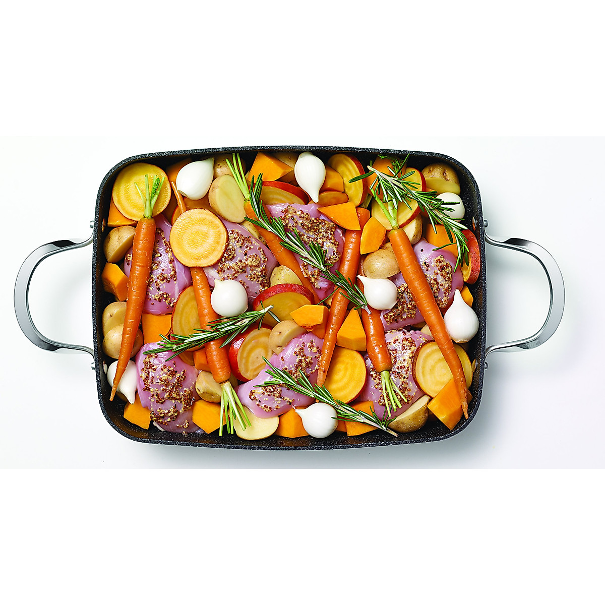 THE ROCK by Starfrit One-Pot 5.3-Quart Rectangular Dish with Lid, 9" x 13", Black