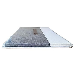 OUTBROS Foldable Storage Boxes with Lids,Large Linen Fabric Foldable Storage Boxes Organizer,Closet Organizers for Clothes Storage, Office Storage 13 x 9.1 x 7.9 inch,White/Grey，1-Pack