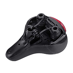 Qiter Bike Saddle, Mountain Road Bike Soft Seat Saddle with Tail Light Replacement Bicycle Accessories