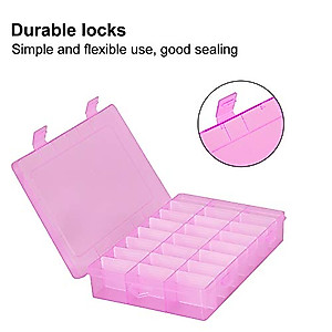 Jewelry Box Organizer Storage, 24 Grids Plastic Jewelry Adjustable Divider Container Detachable Beads Earrings Storage Case()