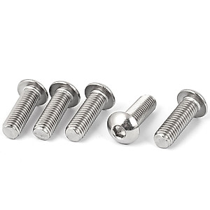 uxcell M10 x 30mm Stainless Steel Button Head Socket Cap Screw 5 Pcs