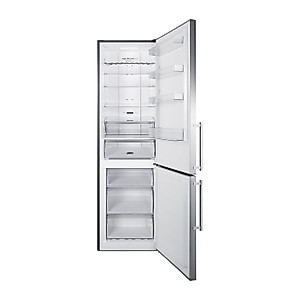 Summit Appliance FFBF181ES2 24" Wide Bottom Freezer Refrigerator with Stainless Steel Doors and Energy Star Certified Performance, Platinum Cabinet