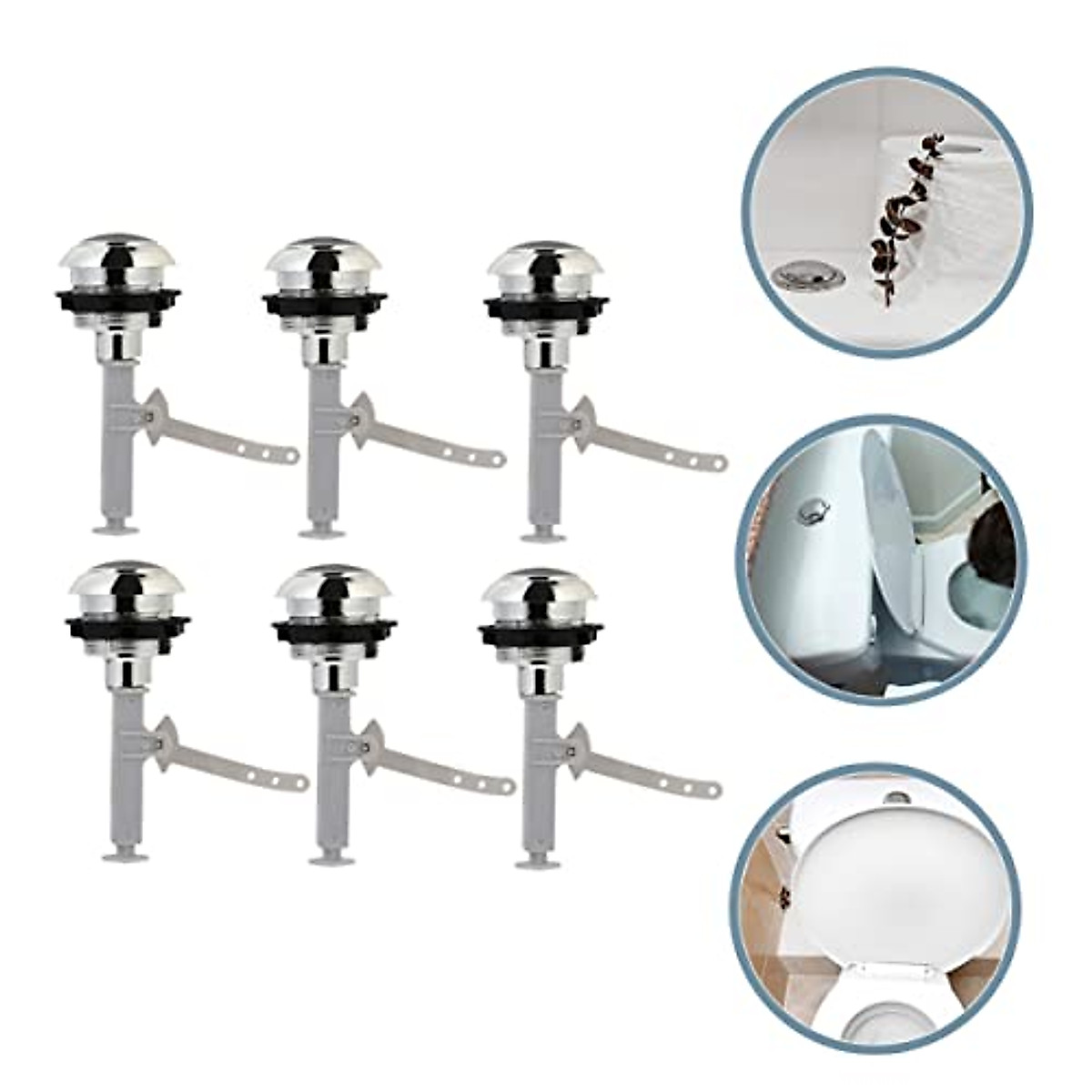 Uonlytech 12 Pcs Toilet Button Toilet Flush Valve Toilet Accessories Wc Flush Button Bathroom Water Push Button Tank Button Replacement Toilet Water Tank Push Button Toilet Tank Button Round