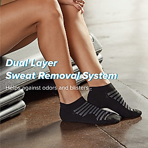 R-Gear Drymax Low Cut Running Socks For Men and Women, Medium Cushion | Breathable, Moisture Control & Anti Blister | L, Black, 3 Pack