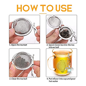 2pcs Tea Infuser TeaSanavie Loose Leaf Tea Steeper Stainless Steel Tea Ball Mesh Tea Strainer Silver Glow In The Dark Turtle Pendant Tea Filter with Extended Chain Hook for Brew Fine Loose Tea Leave