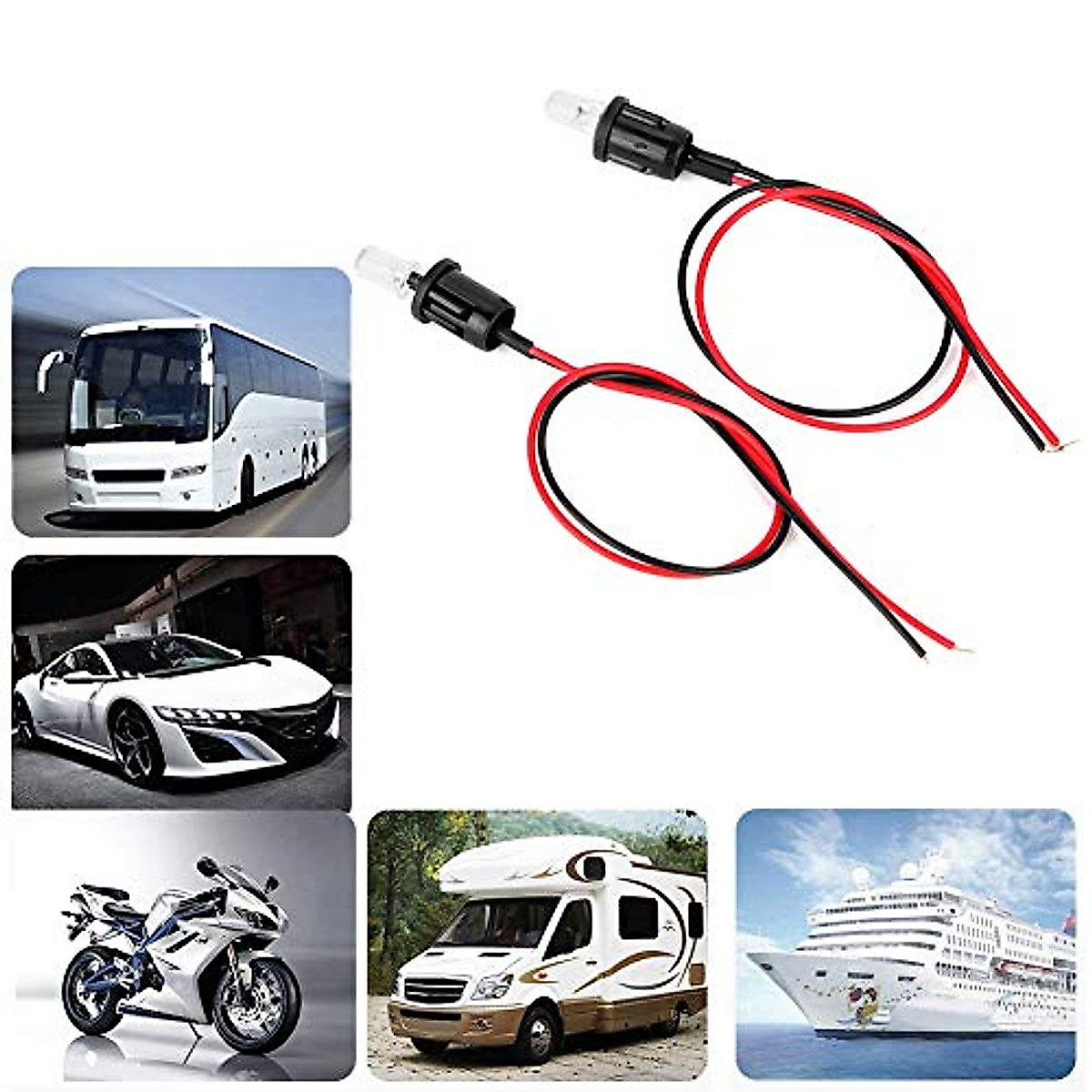 EBTOOLS for car Alarm led Light Fake car Alarm, Blinking led car Alarm Light 1 Pair DC 12V Car LED Alternating Alarm Dash Mount Light Flashing red led 12v