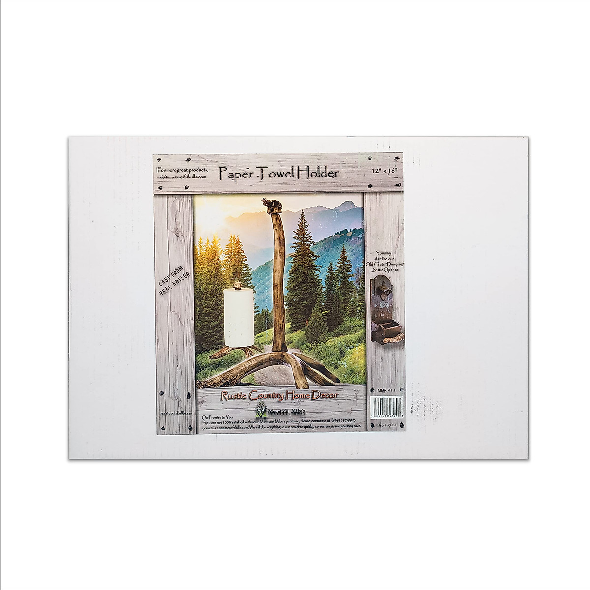 Mountain Mikes - Antler Paper Towel Holder- Decor Inspired by The Great Outdoors - Durable Replicated Deer Antlers - Easy Installation - Fits Traditional Paper Towel Rolls