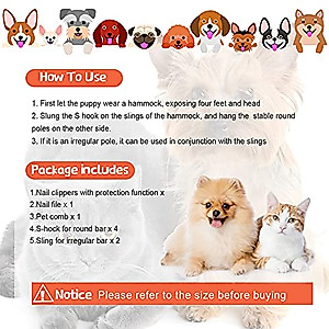 Pet Grooming Hammock for Cats & Dogs Hanging Harness Pet Supplies Kit with Nail Clippers Trimmer, PET Comb, Nail File Adjusting Band Grooming Table for Cats Dogs Bathing Washing (Pink,Small)