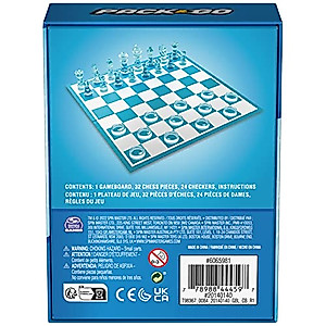 Spin Master Games Pack & Go Chess & Checkers Board Game from Spin Master Games Portable 2-Player Games Chess Board Chess Set for Adults and Kids Ages 8 and up