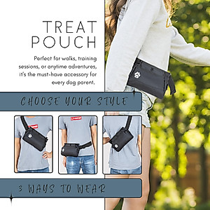 B&B Farmhouse Dog Treat Pouches for Pet Training - Custom Design - Dog Treat Bag for Dog Training & Behavior Aids - Fanny Pack for Dog Walking Bag - Puppy Treat Pouch & Black Belt Bag