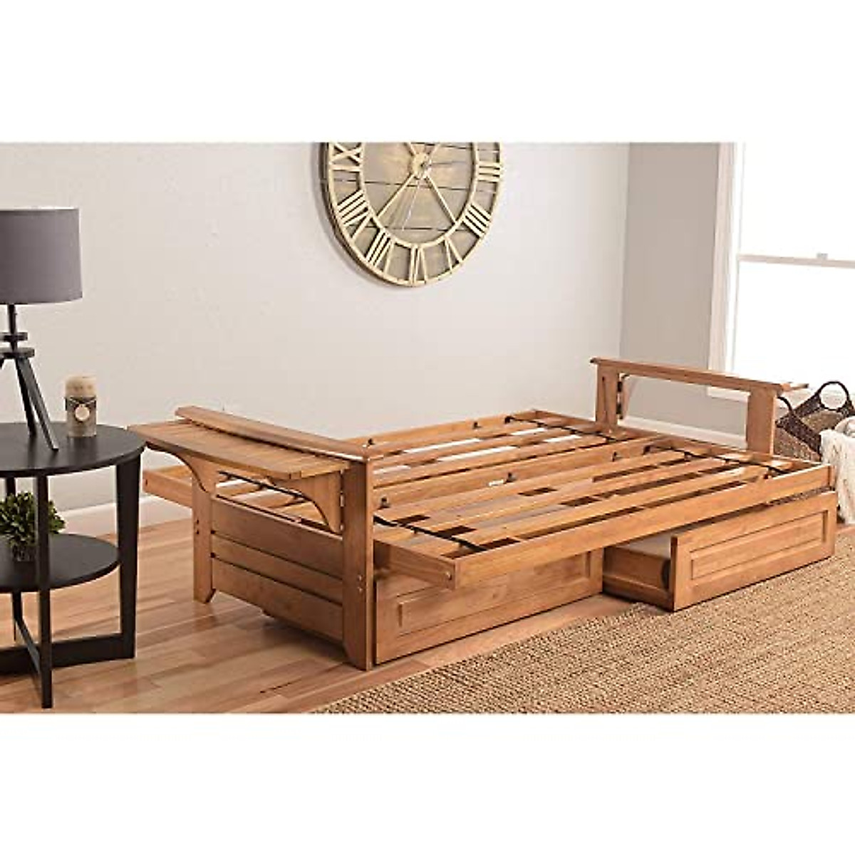 Kodiak Furniture Phoenix Futon With Storage Drawers, Suede Gray