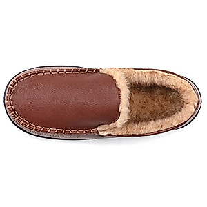 ULTRAIDEAS Men's Venetian Slipper Indoor/Outdoor House Shoe with Memory Foam Comfort (Coffee/Chestnut, Size 10)