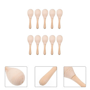 ULTNICE Mini Wooden Maracas Wood Hand Maracas Blank Percussion Rattles Unfinished Wooden Maracas DIY Blank Maracas (10Pcs)…