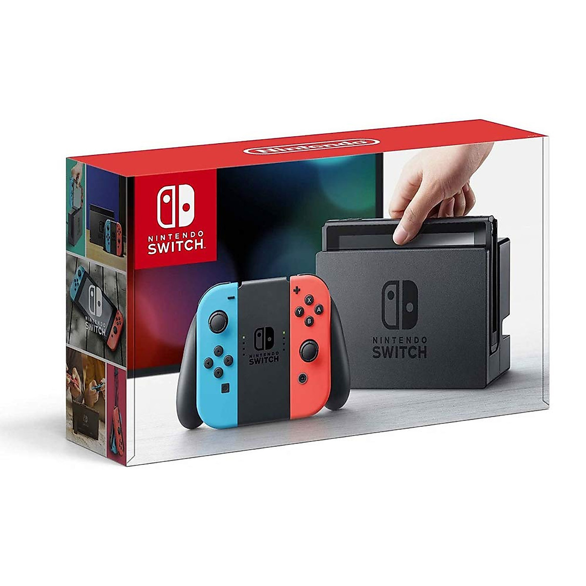 Nintendo Switch 32 GB Console w/ Neon Blue & Red Joy-Con (HACSKABAA) Bundle with Nintendo Mario Kart 8 Deluxe + Super Mario Party + Super Mario Maker 2 + Nintendo Switch Minecraft + More