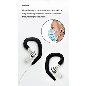 5 Pair KINBOOFI KBEAR Sports Silicone Earhook for Wired Earphone Over-Ear in Ear Monitor, Relieve Earphone Long-Term Use (3black+2white)