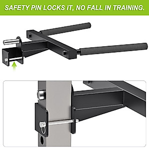 Kipika Y-Shaped Dip Bar for 3" x 3" Power Cage with 5/8" or 1" Hole - Dip Bar Attachments for Home Gym - Heavy Duty Power Rack Attachments - 3" x 3" Squat Rack Accessories for Strength Training