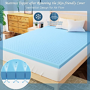 Airensky 2 Inch Memory Foam Mattress Topper,Cooling Gel Infused High Density Twin(39"x75") Topper with Removable Skin-Friendly Cover,Bed Topper for Pressure Relief Back Pain, CertiPUR-US Certified