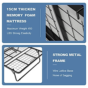 Uoobmope Folding Bed for Adults/Guests,75 x 38 Rollaway Bed with 4" Memory Foam Mattress,Space Saving Portable Bed with Lockable Wheels & Sturdy Metal Frame,Office Folding Bed,Easy Moving-4" Standard