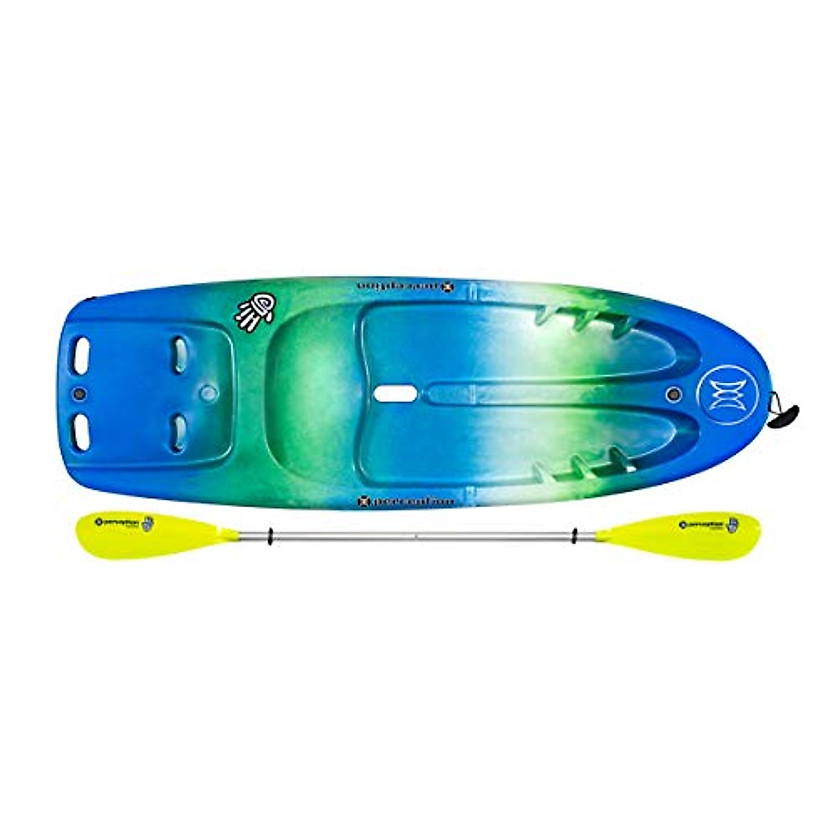 Perception Hi Five Kids Kayak - Sit on Top - Up to 120 lbs with Paddle - 6.6 ft - Déjà Vu